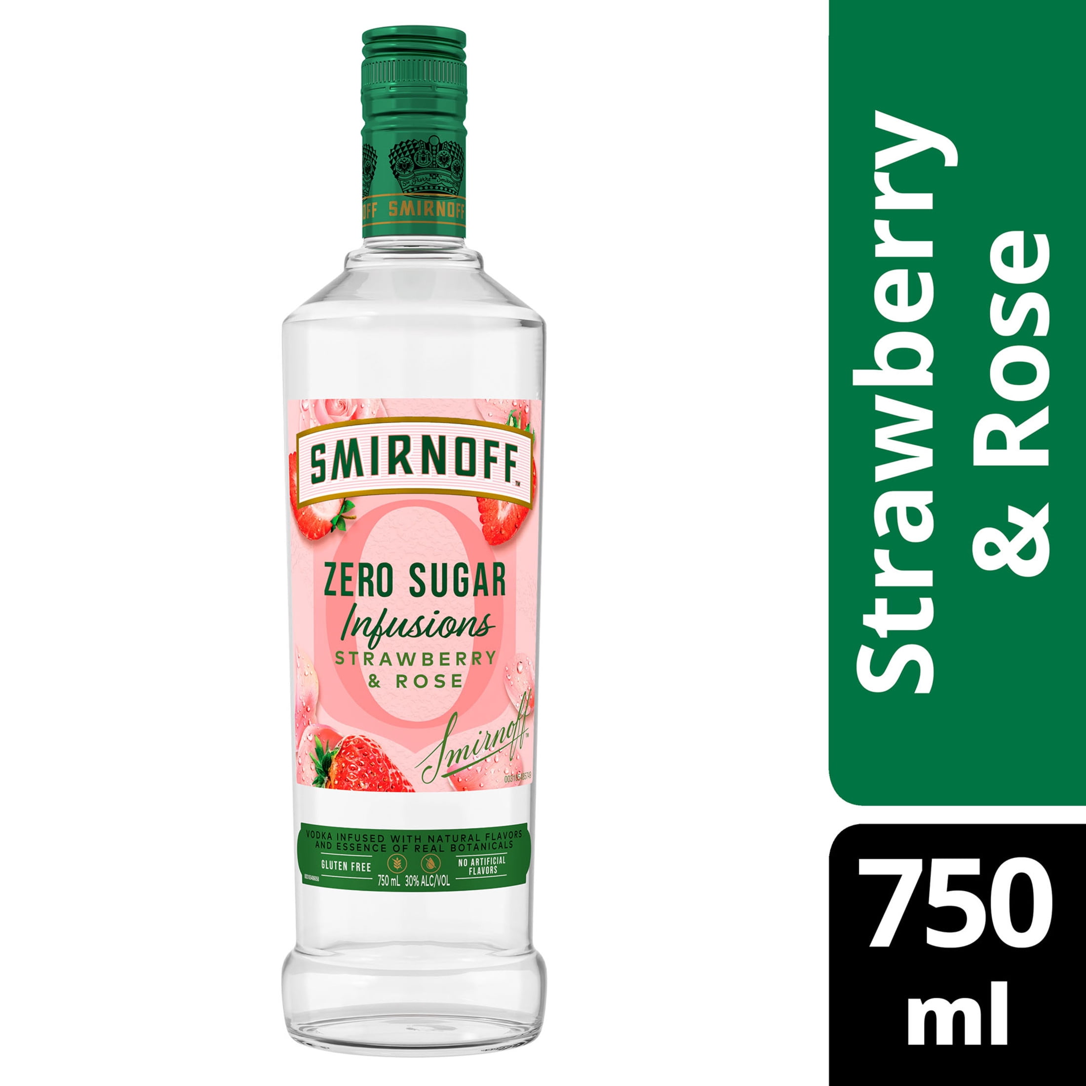 Smirnoff Zero Sugar Infusions Strawberry & Rose (Vodka Infused with ...
