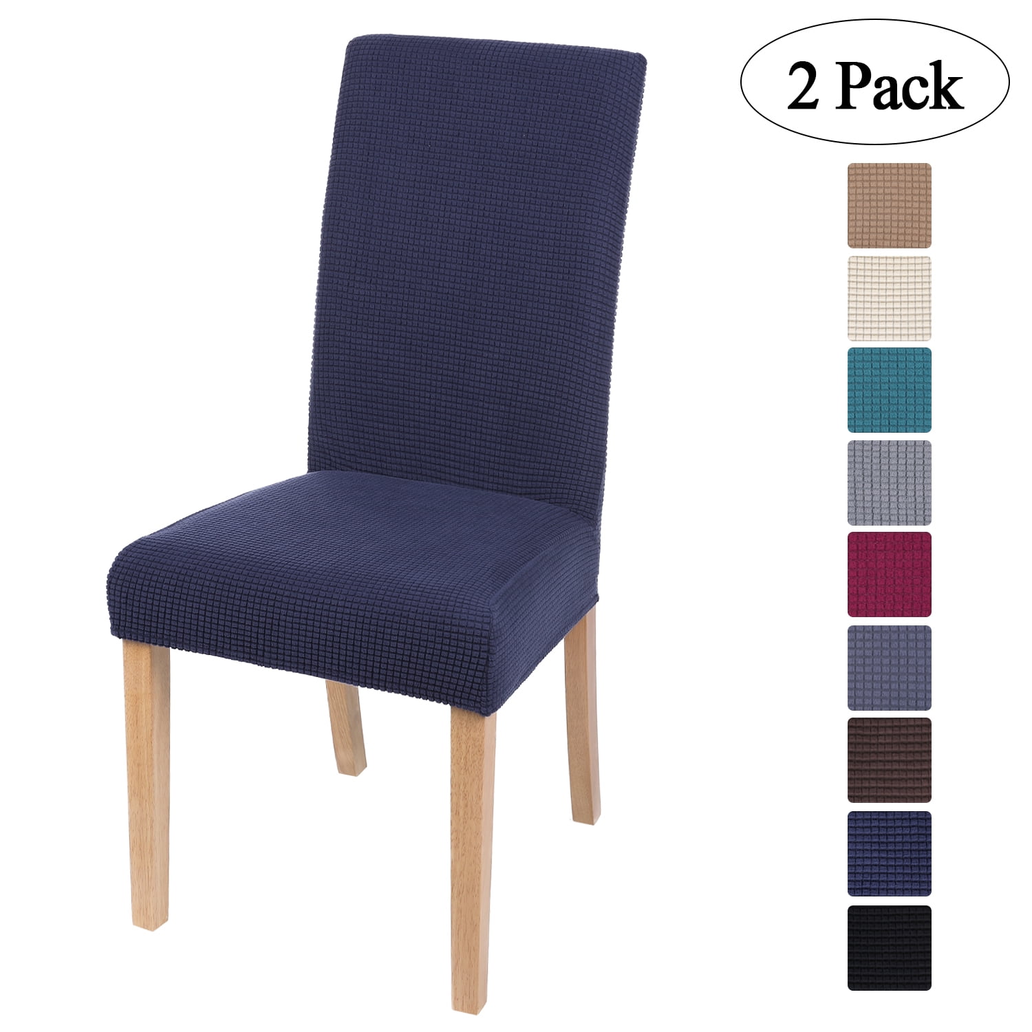 Smiry 2 Pack Stretch Dining Chair Slipcovers, Jacquard Elastic Chair ...