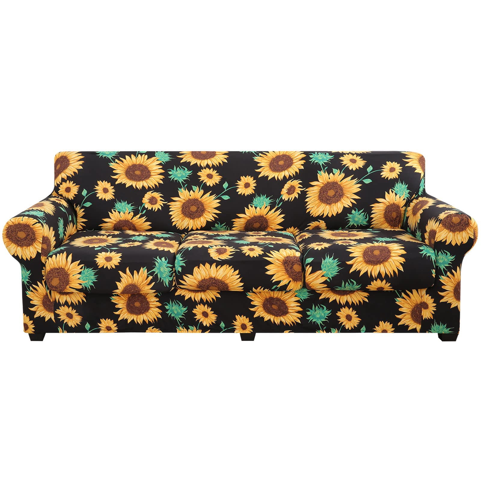 Smiry Couch Cover with 3 Separate Cushion Cover, Stretch Elastic 3 ...