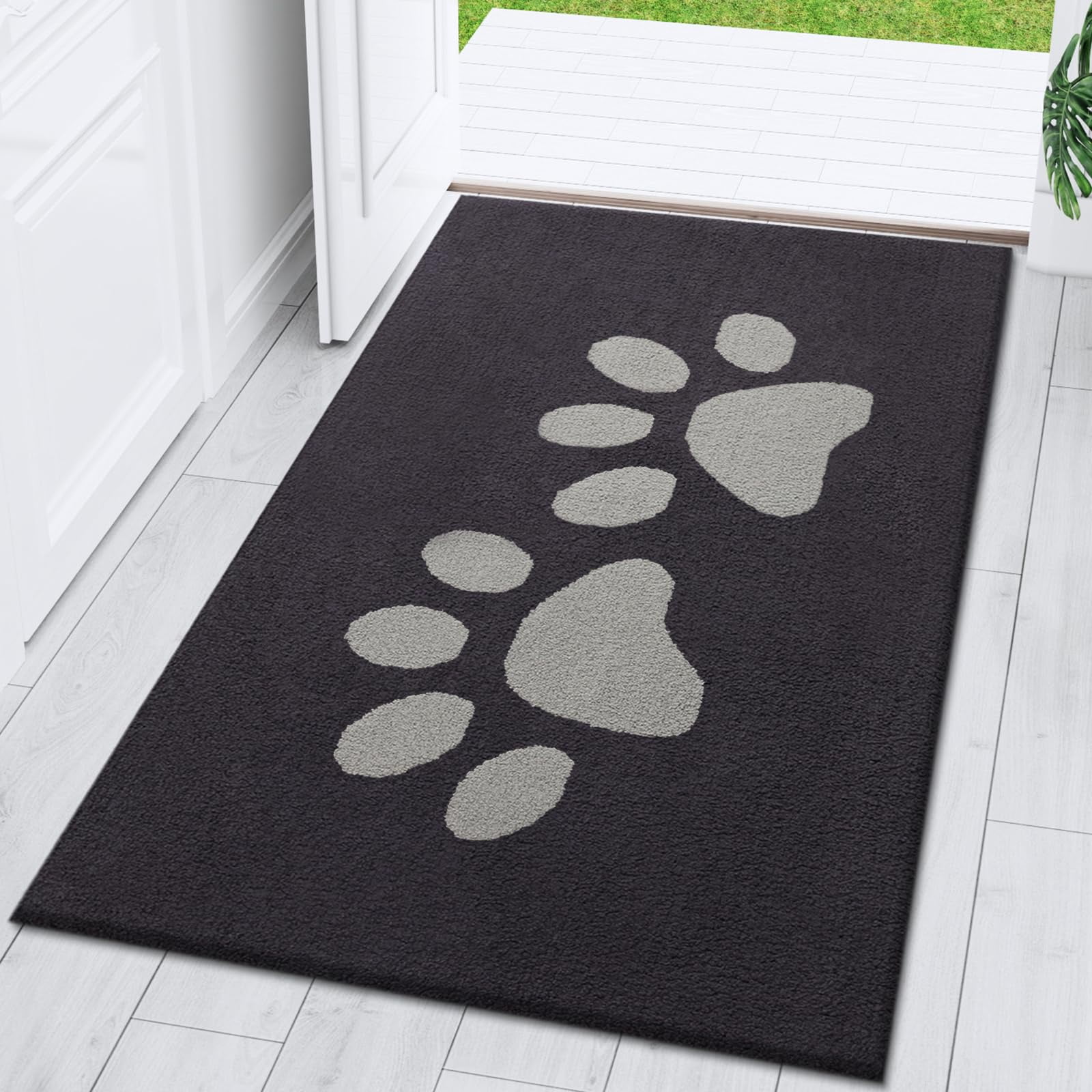 Smiry Dog Door Mats for Muddy Shoes and Paws, Non Slip Low-Profile ...