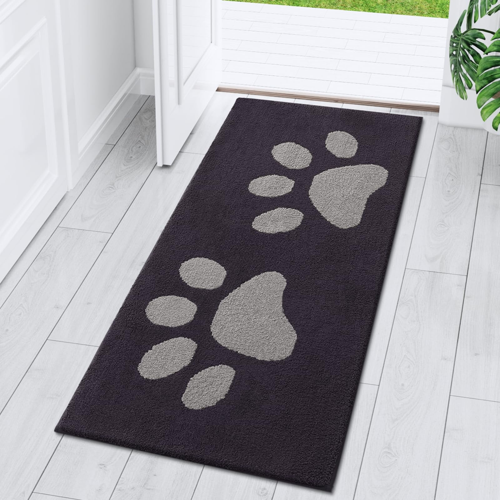 Smiry Dog Door Mats for Muddy Shoes and Paws, Non Slip Low-Profile ...