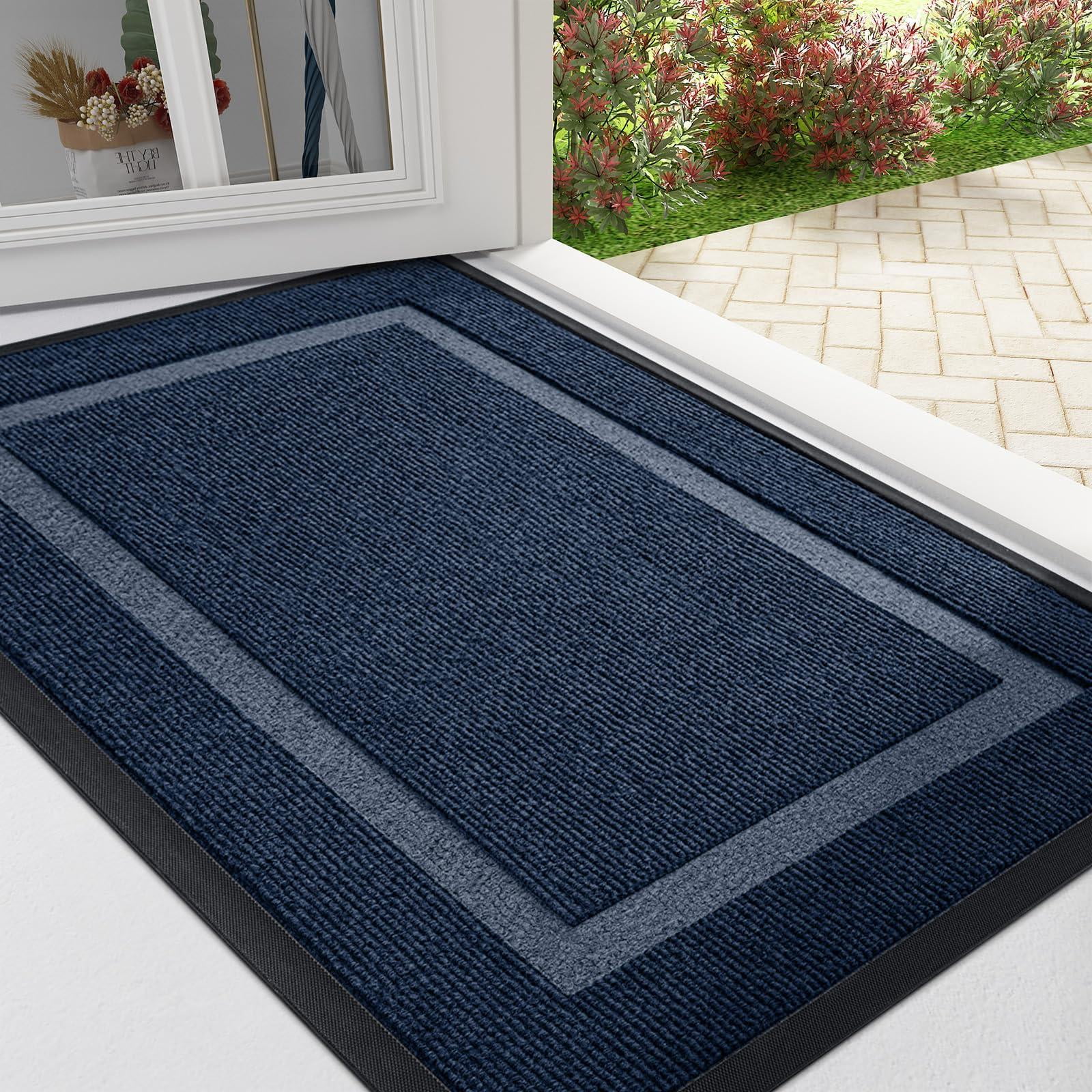 Smiry Door Mats For Inside, Low Profile Dirt Trapper Front Door Rugs ...