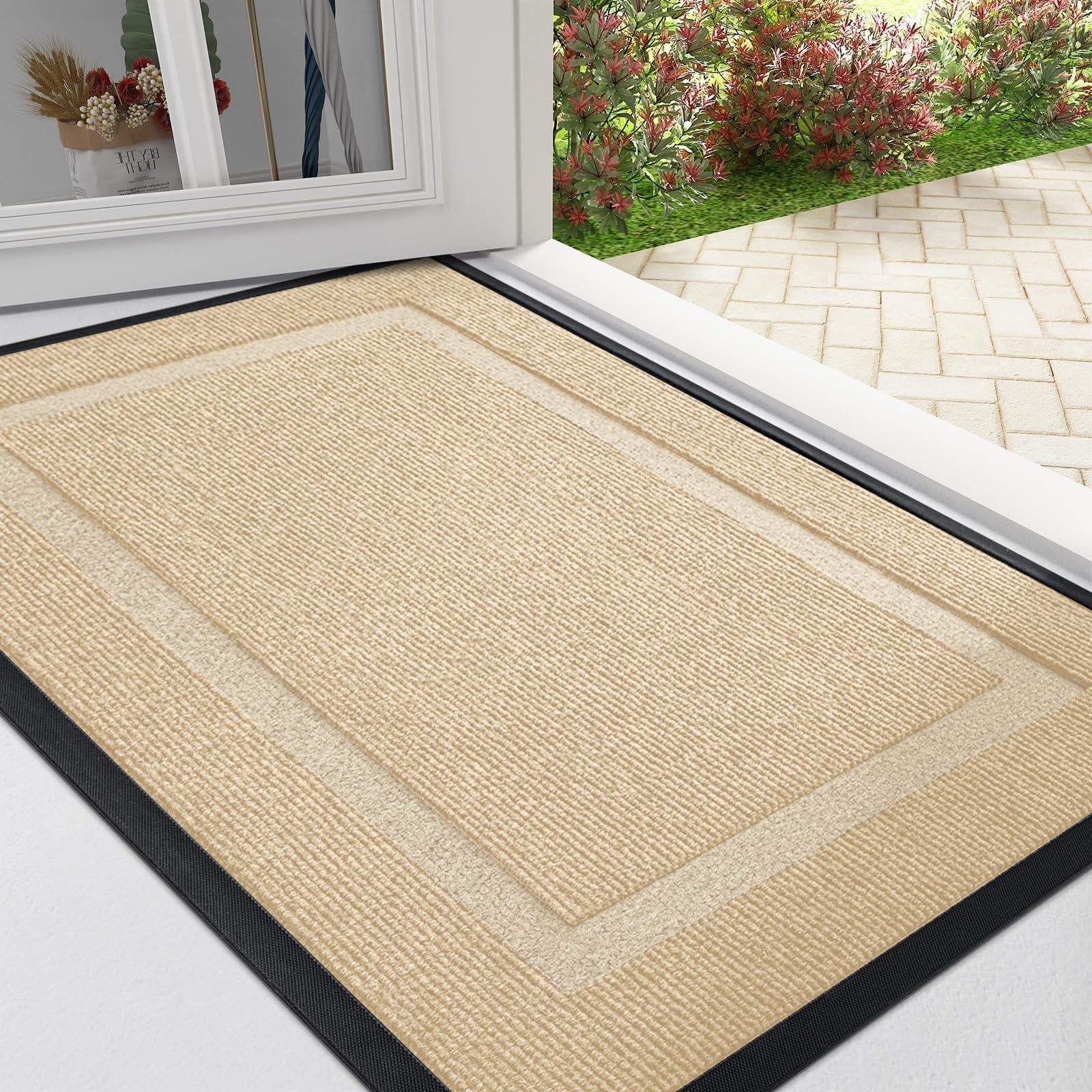 Smiry Door Mats For Inside, Low Profile Dirt Trapper Front Door Rugs ...