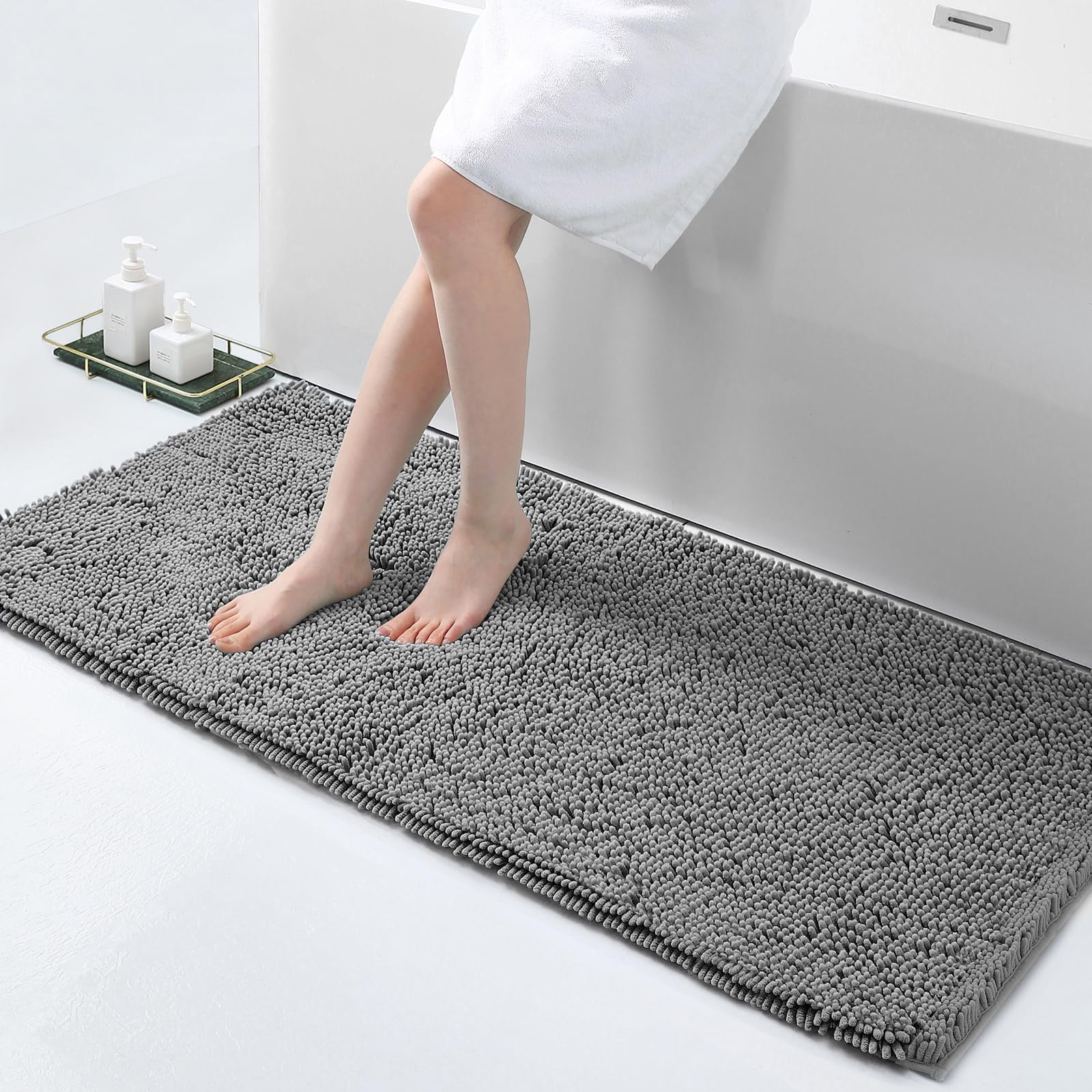 Free Shipping! Smiry Luxury Chenille Bathroom Rugs Extra Soft Absorbent ...