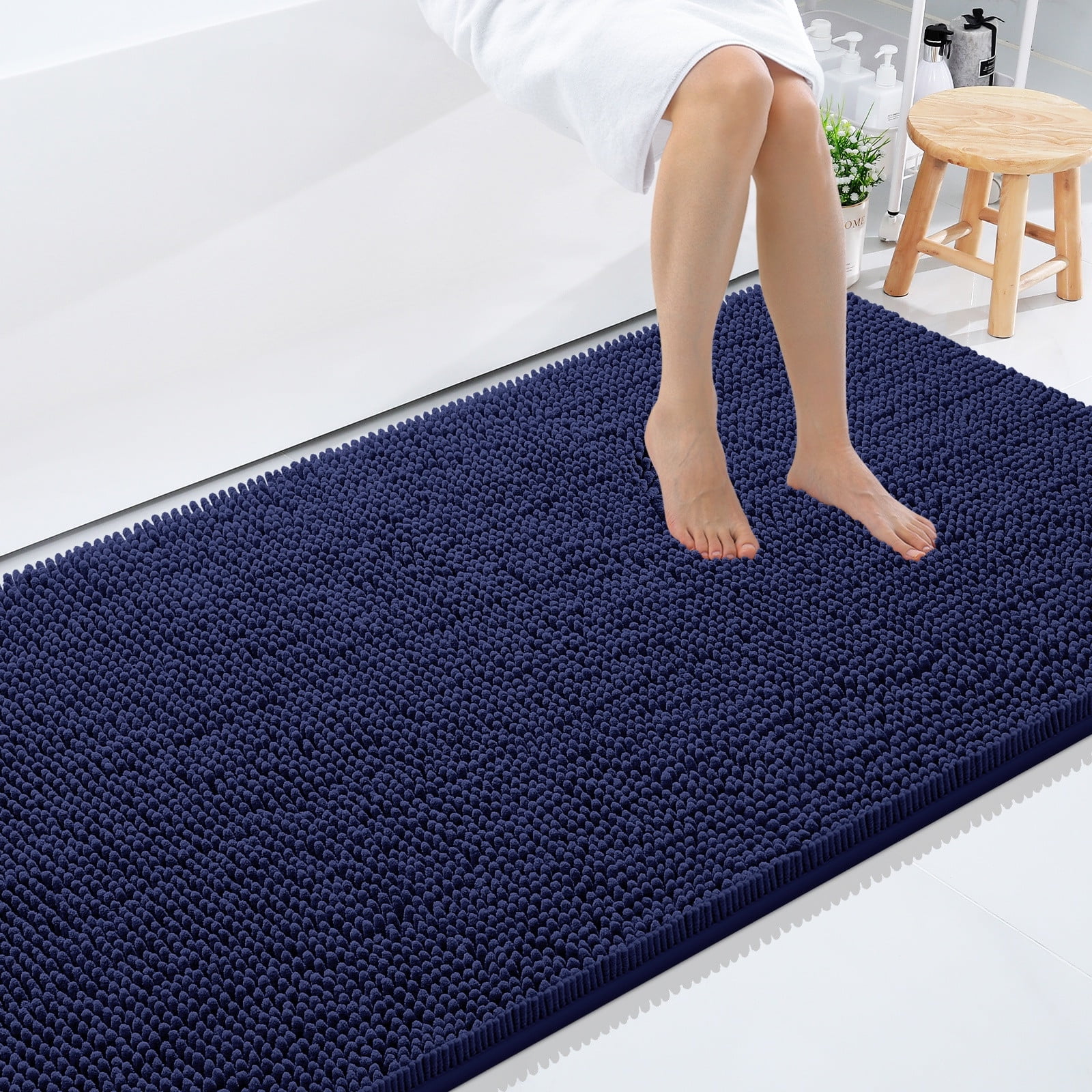 Smiry Luxury Chenille Bathroom Rugs, Extra Soft and Absorbent Bath Mat ...