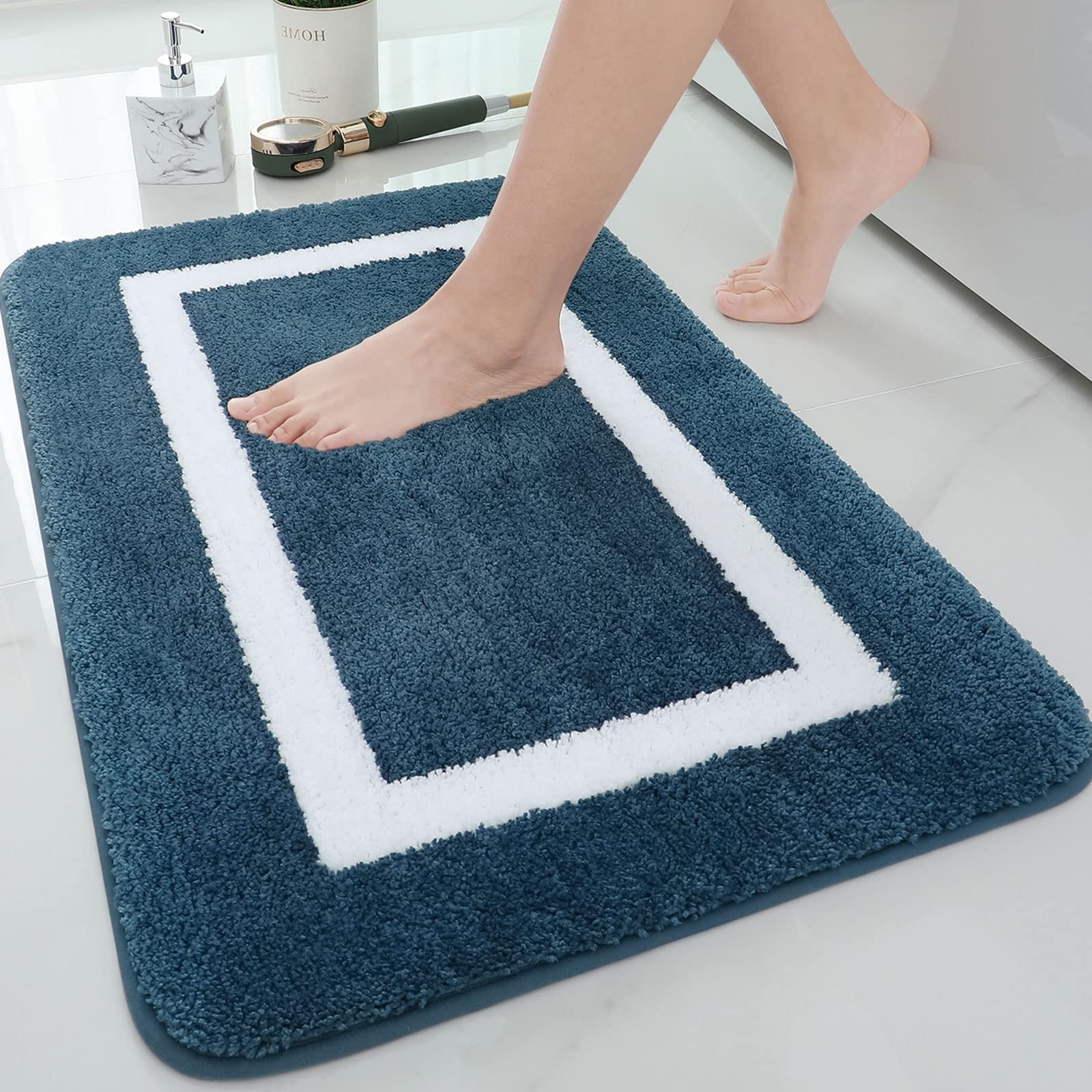 Smiry Luxury Microfiber Bathroom Rug Mat 24"x36" Soft Absorbent Bath ...