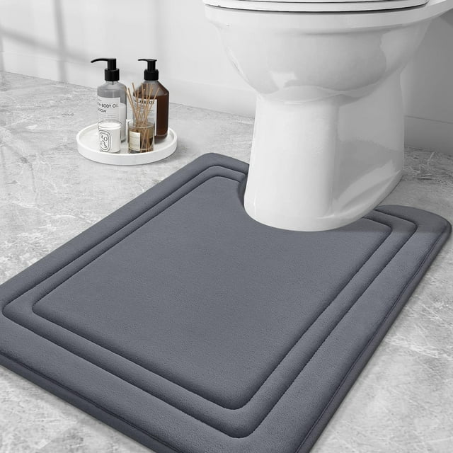 Smiry Memory Foam Toilet Rugs U-Shaped 20"x 24", Ultra Soft Absorbent ...