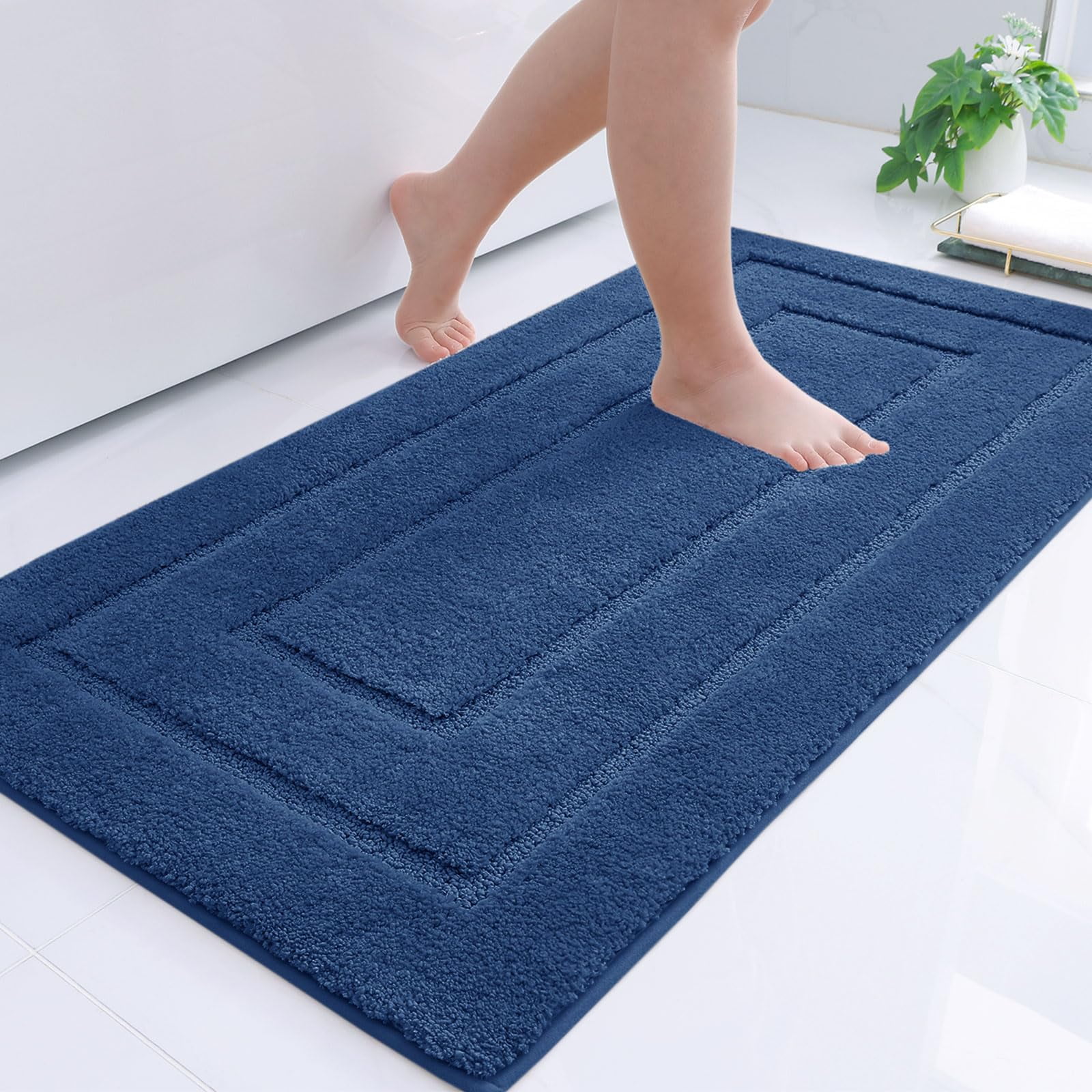Smiry Microfiber Bathroom Rugs, 24"x47" Soft and Absorbent Bath Rugs ...