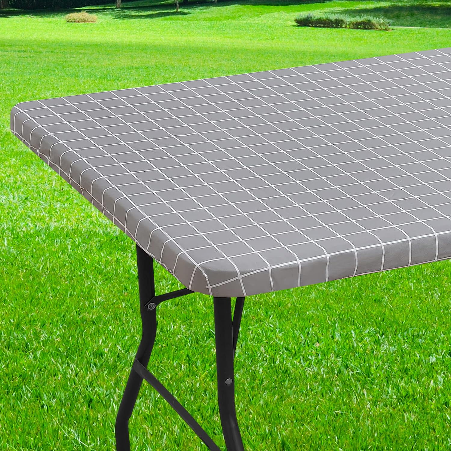 Smiry Waterproof Fitted Rectangle Vinyl Tablecloth for 24x48 Inch 4 Ft ...