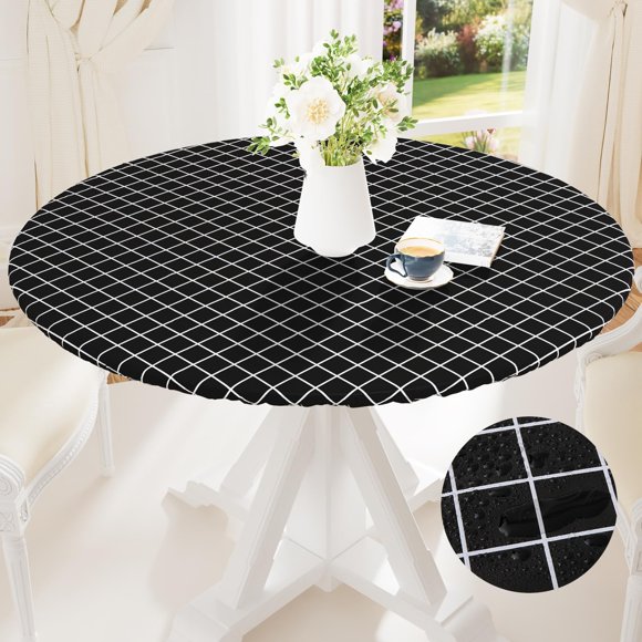 Round Vinyl Flannel Backed Tablecloth