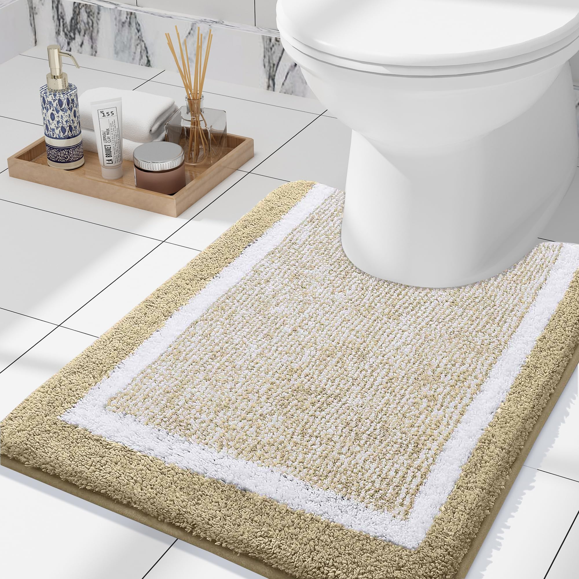Smiry U-Shaped Luxury Bathroom Rugs, Ultra Soft and Absorbent ...