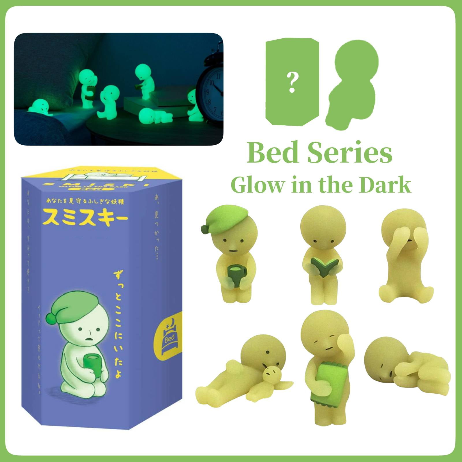 Smiski Bed Series Figures Blind Box - 1PC Glow in The Dark Smiski ...