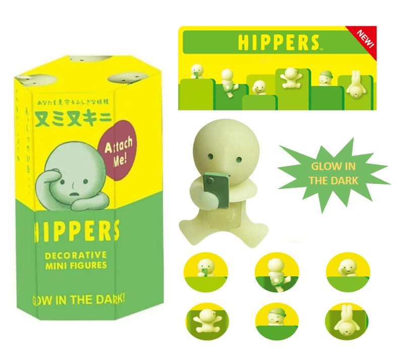 Smiski Figures 12PC HIPPERS Series Smiski Hipper Smiski Hippers Glow in ...