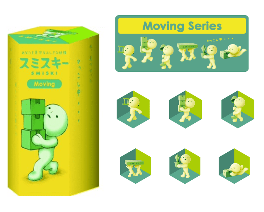 12PCS Smiski Figures Smiski Hipper 3D Glow in the Dark Moving Series ...