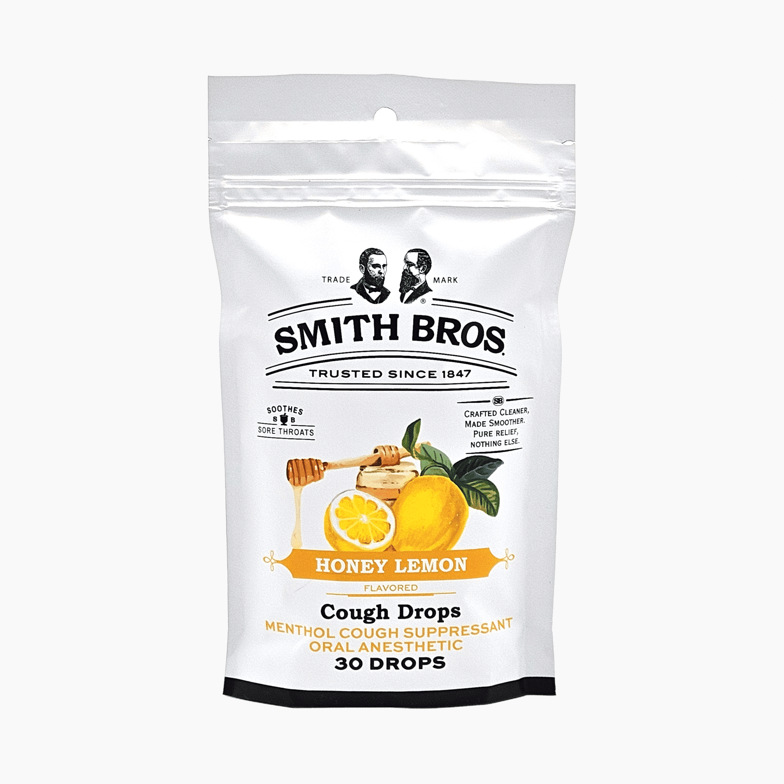 Smith Brothers Honey Lemon Cough Drops, Soothing Throat Drops ...