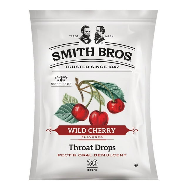 Smith Brothers Wild Cherry Throat Drops - Cough Medicine for Sore ...