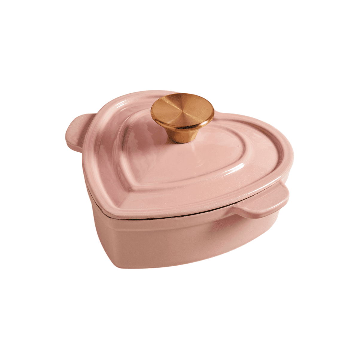 Smith & Clark 1 Quart Enameled Cast Iron Heart-Shaped Dutch Oven, Pink ...