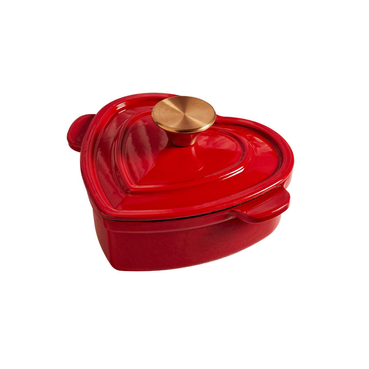 Smith & Clark 1 Quart Enameled Cast Iron Heart-Shaped Dutch Oven, Red ...