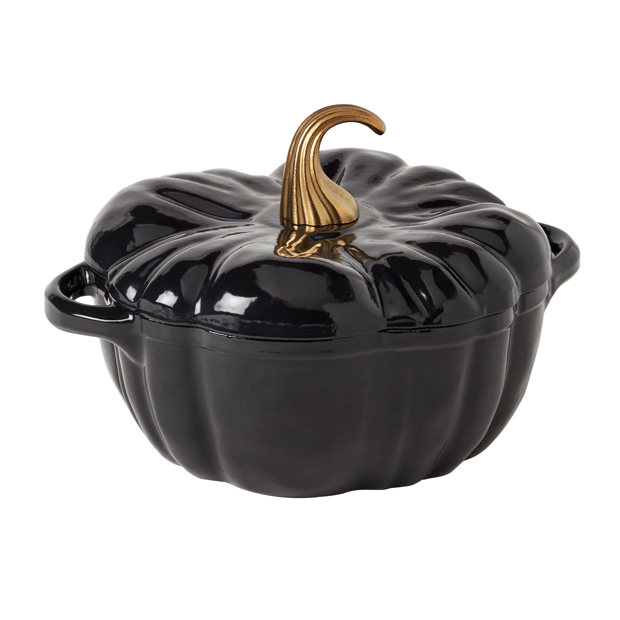 Smith & Clark 2 Quart Pumpkin Enameled Cast Iron Dutch Oven Casserole ...