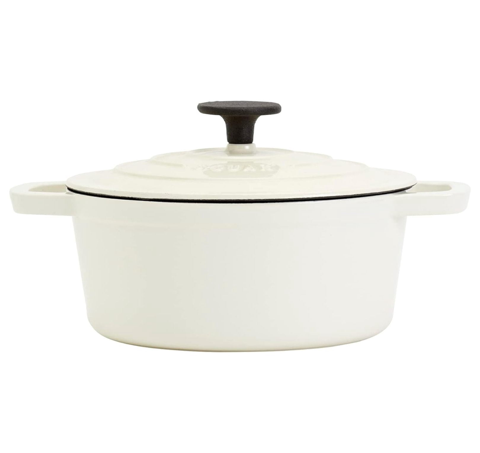 Smith & Clark 3-Quart Enameled Cast Iron Dutch Oven Pot with Lid, White ...