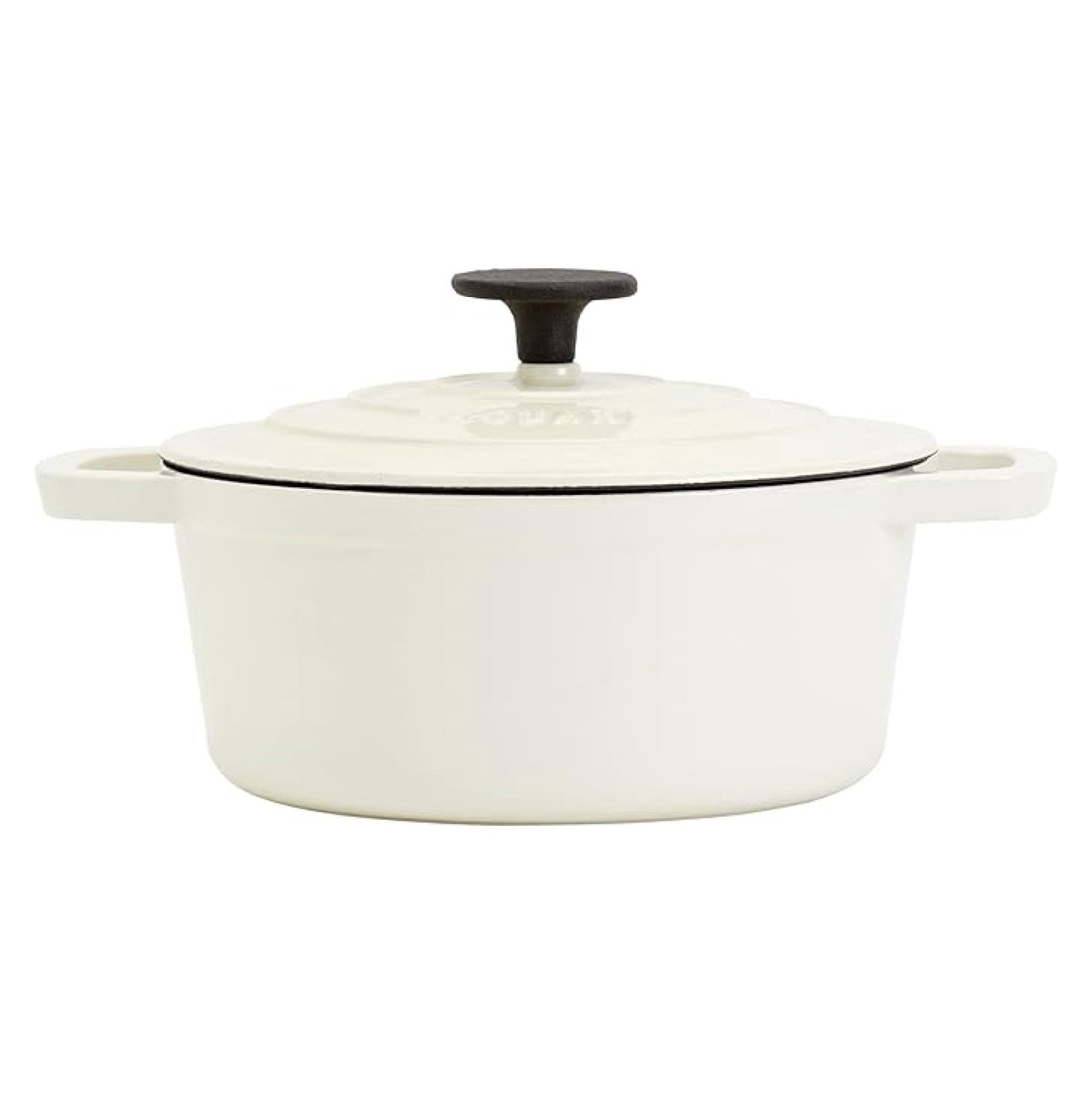 Smith & Clark 3-Quart Enameled Cast Iron Dutch Oven Pot with Lid, White ...