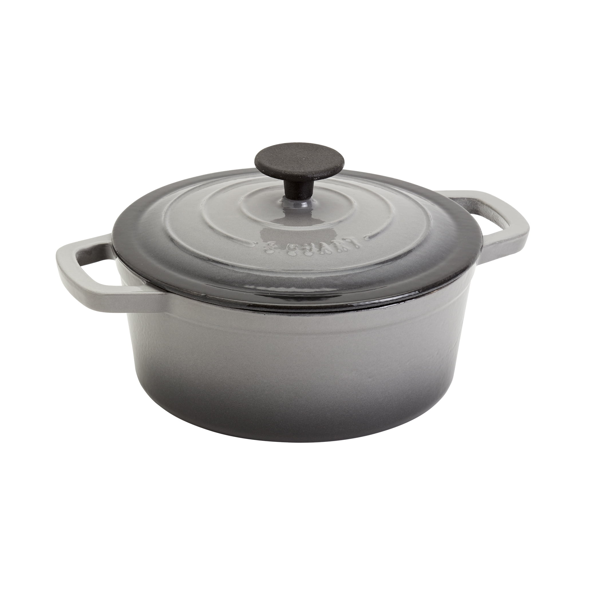 Smith & Clark 3-Quart Enameled Cast Iron Dutch Oven Round Pot with Lid ...