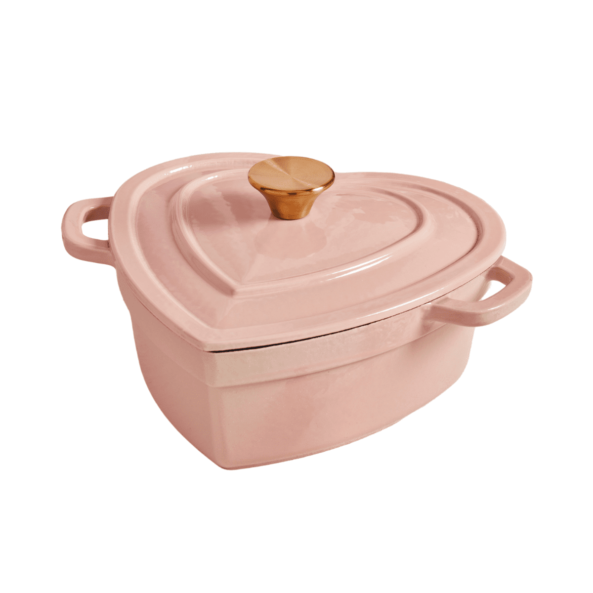 Smith & Clark 3 Quart Enameled Cast Iron Heart-Shaped Dutch Oven, Pink ...