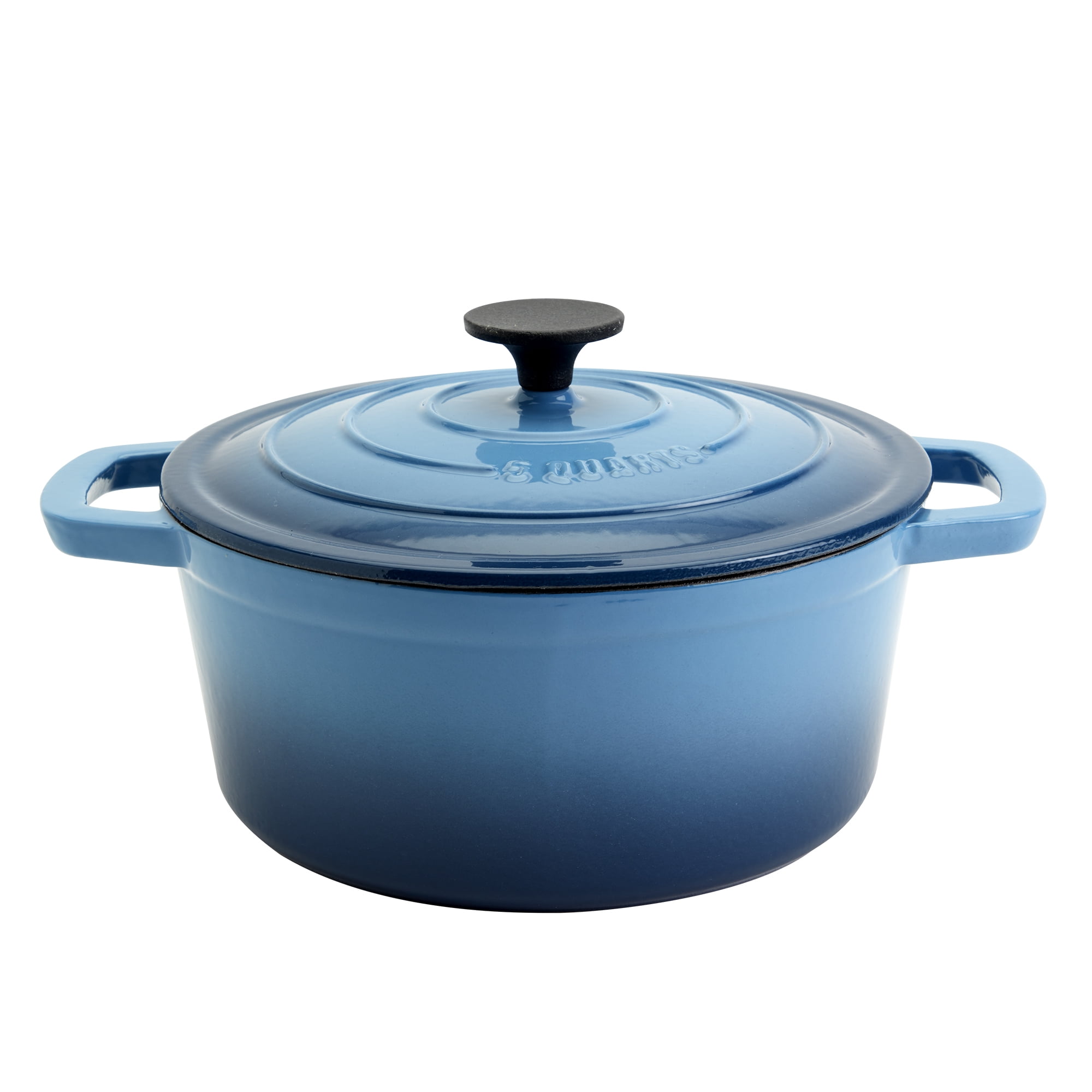 Smith & Clark 5-Quart Enameled Cast Iron Dutch Oven Round Pot with Lid ...