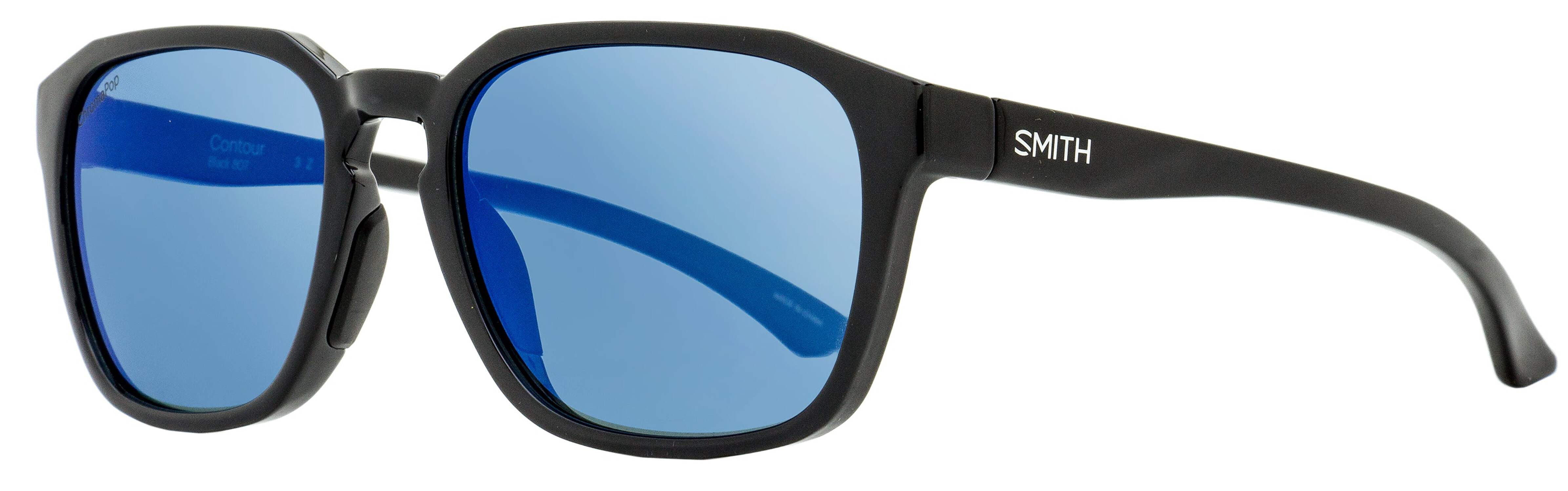 Smith Contour ChromaPop Polarized Blue Mirror Square Men's Sunglasses ...