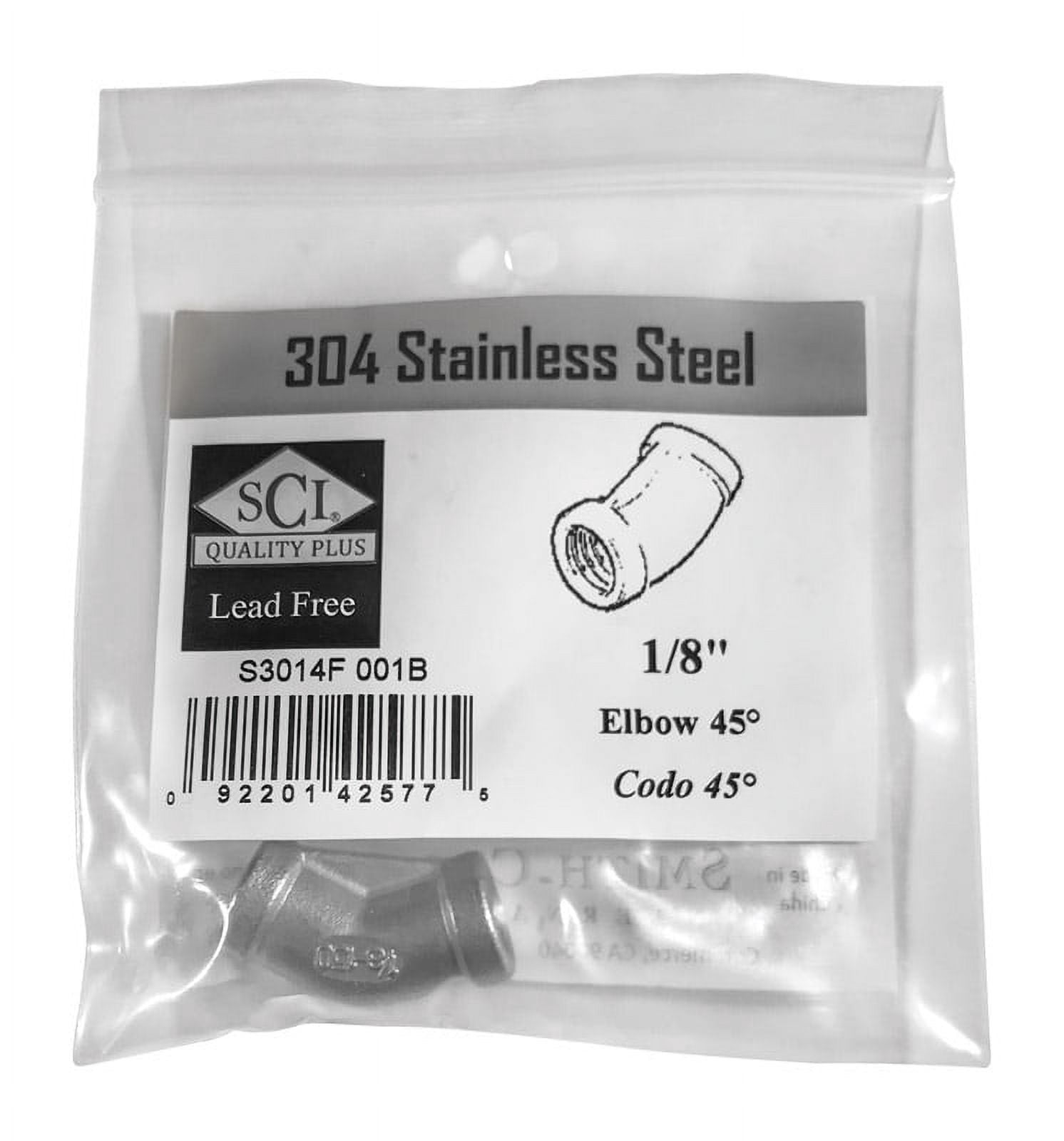 Smith-Cooper 1/8 in. FPT X 1/8 in. D FPT Stainless Steel 45 Degree ...