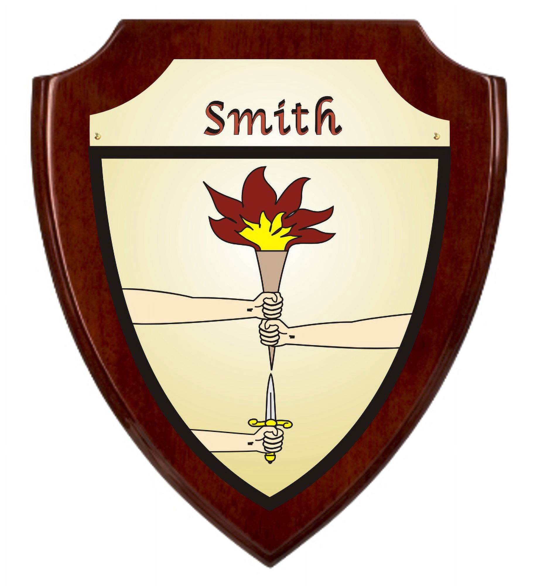 Smith Irish Coat of Arms Shield Plaque - Rosewood Finish - Walmart.com