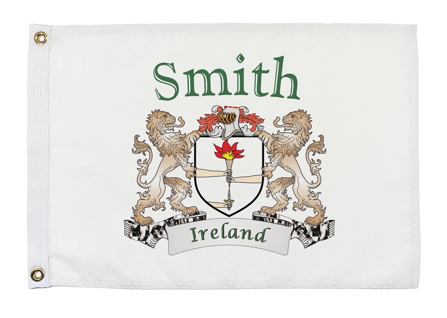 Smith Irish Coat of Arms Small White Flag - 16"x10.5" inches - Walmart.com