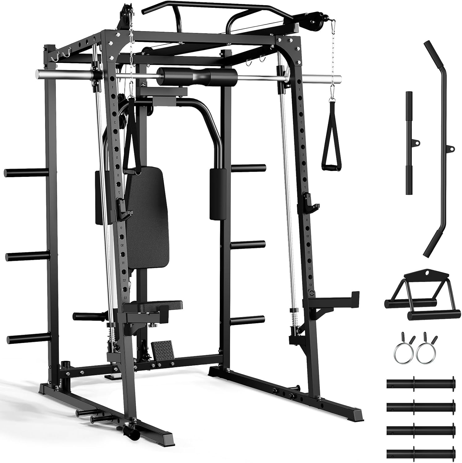 Smith Machine, Chest Fly Machine with LAT Pull-Down Systems, 2200LBS ...