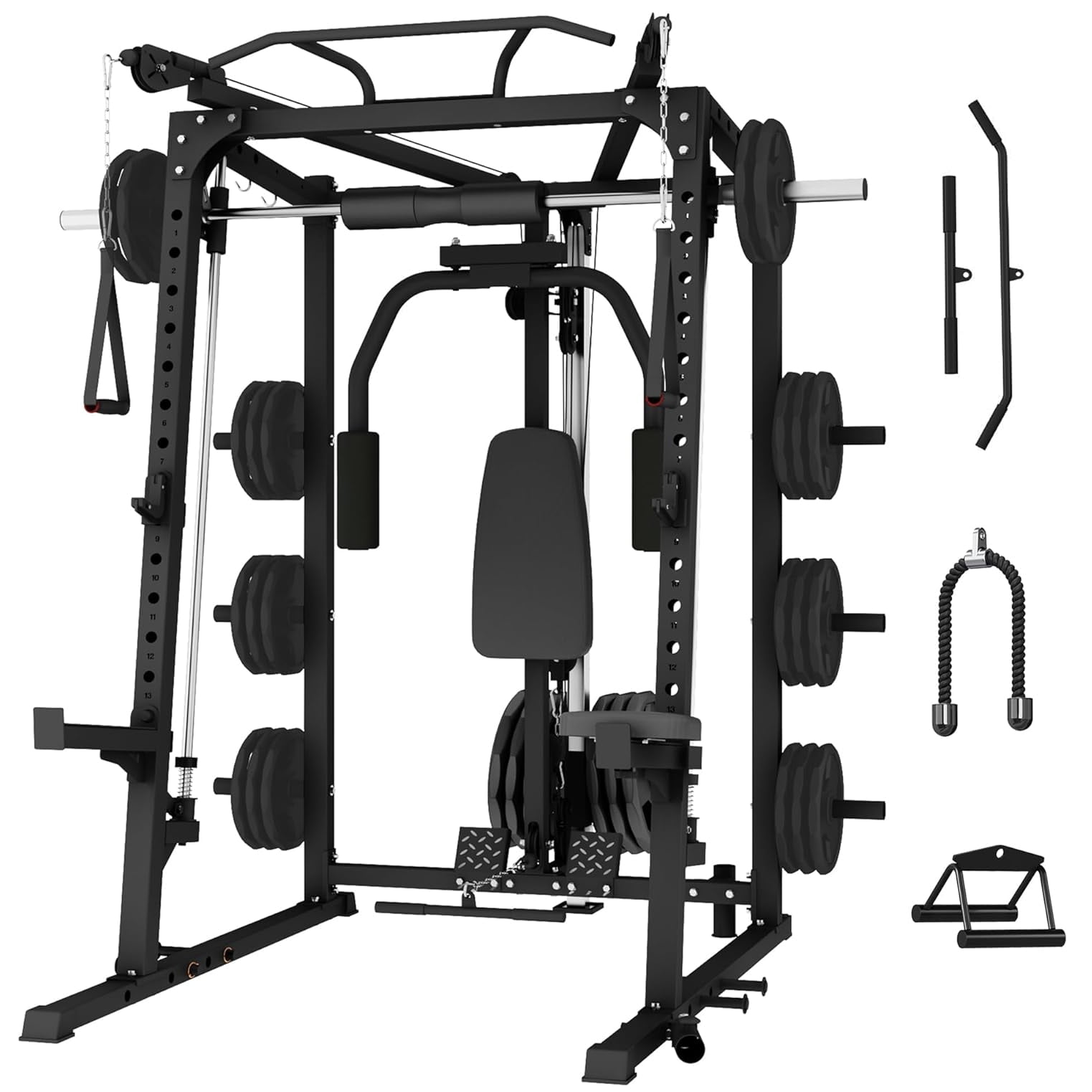 Smith Machine, Chest Fly Machine with LAT Pull-Down Systems, 2200LBS ...