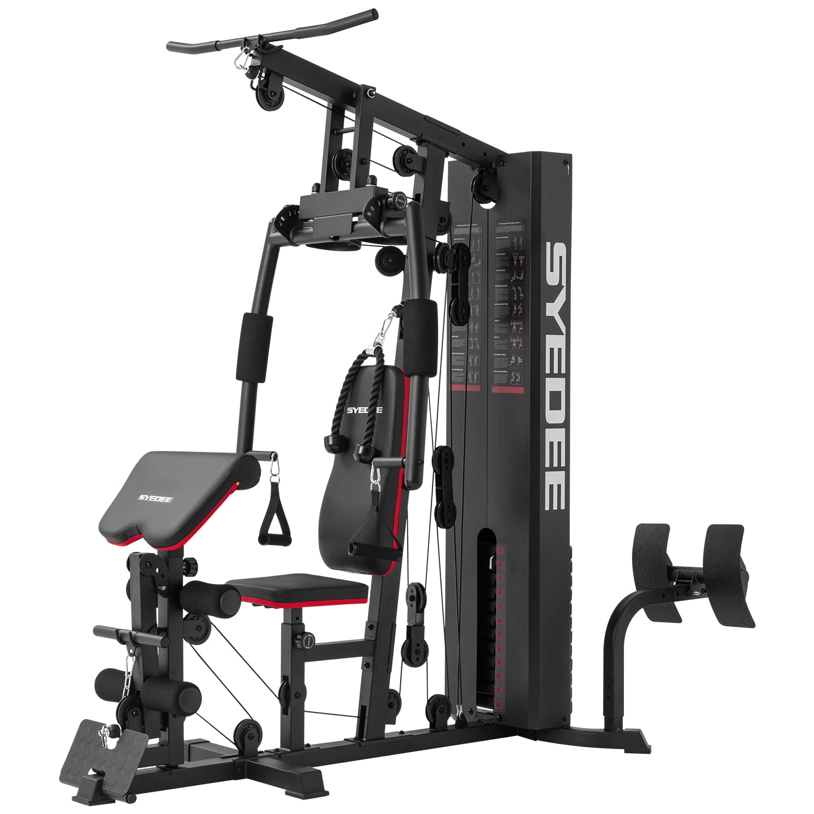 syedee Home Gym Station, Workout Station with 150LBS Weight Stack ...