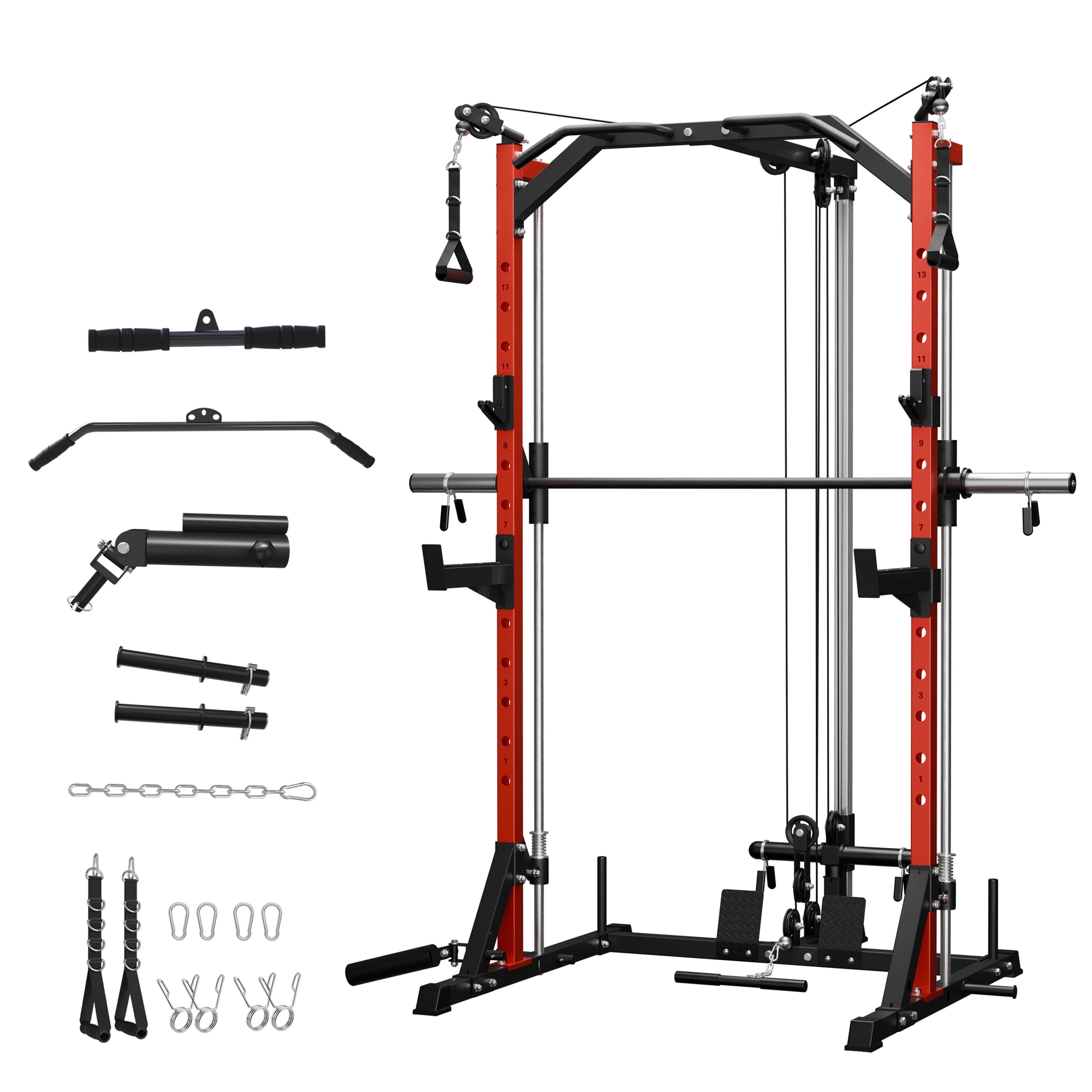Mikolo Compact 7-IN-1 Smith Machine With Cable Crossover System ...