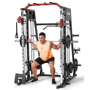 Mikolo Smith Machine Home Gym, 2200 lbs Power Rack Cage with Cable ...