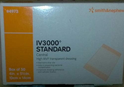Smith & Nephew #4973 Iv3000° Standard-Box of 50-4"X5½" Transparent ...
