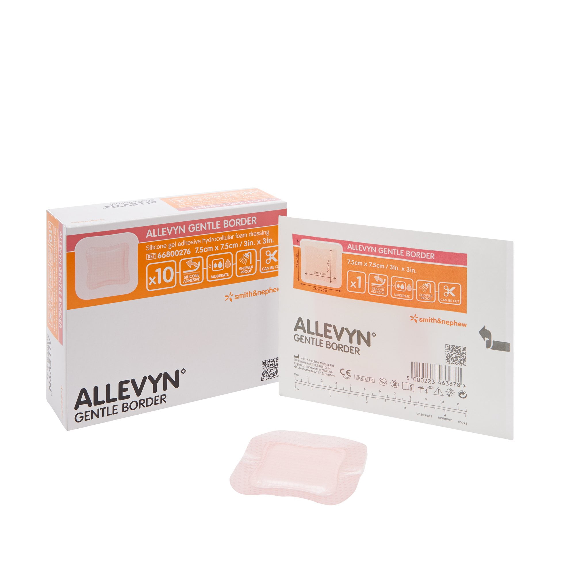 Smith & Nephew Allevyn Gentle Border Foam Dressing 3 x 3" Square ...