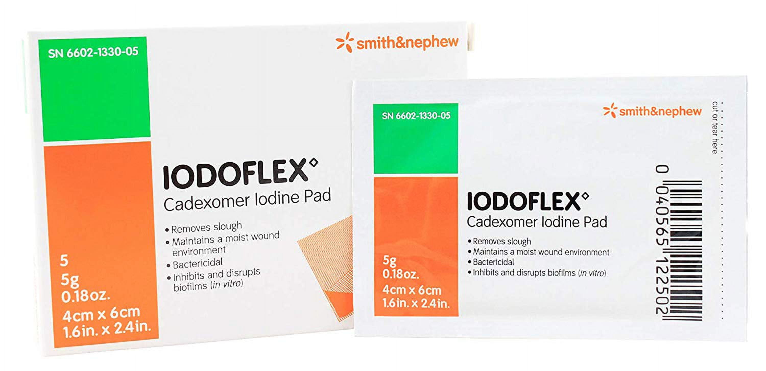 Smith & Nephew Iodoflex Cadexomer Iodine Pads, 5g, 1½ x 2-3/8 in. (Box ...