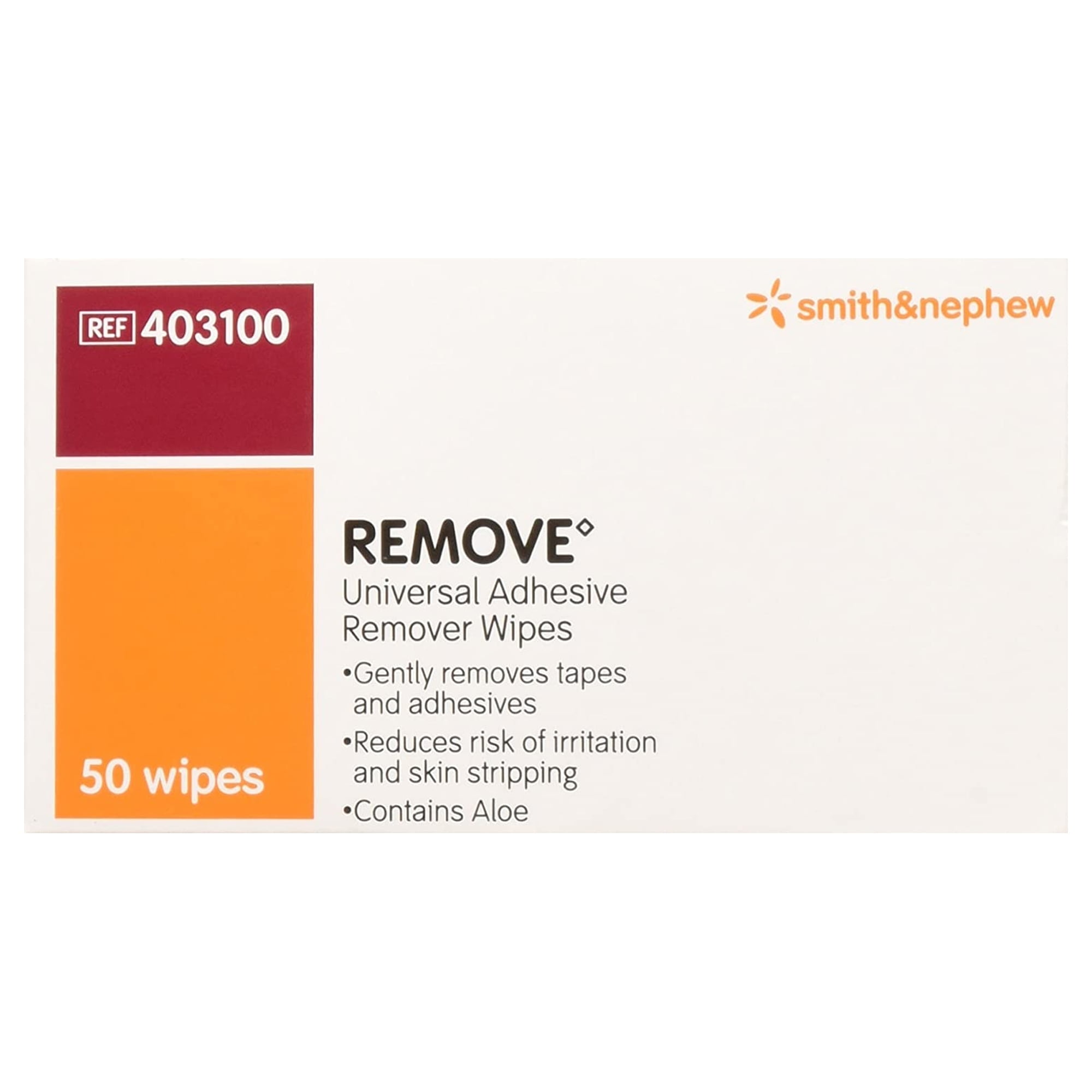 Smith & Nephew Remove Adhesive Remover Wipes, Solvent-Based, Aloe ...