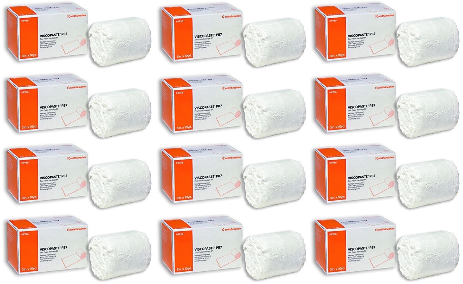Smith and Nephew 4956 Viscopaste PB7 Zinc Paste Bandage 3" x 10 Yards ...