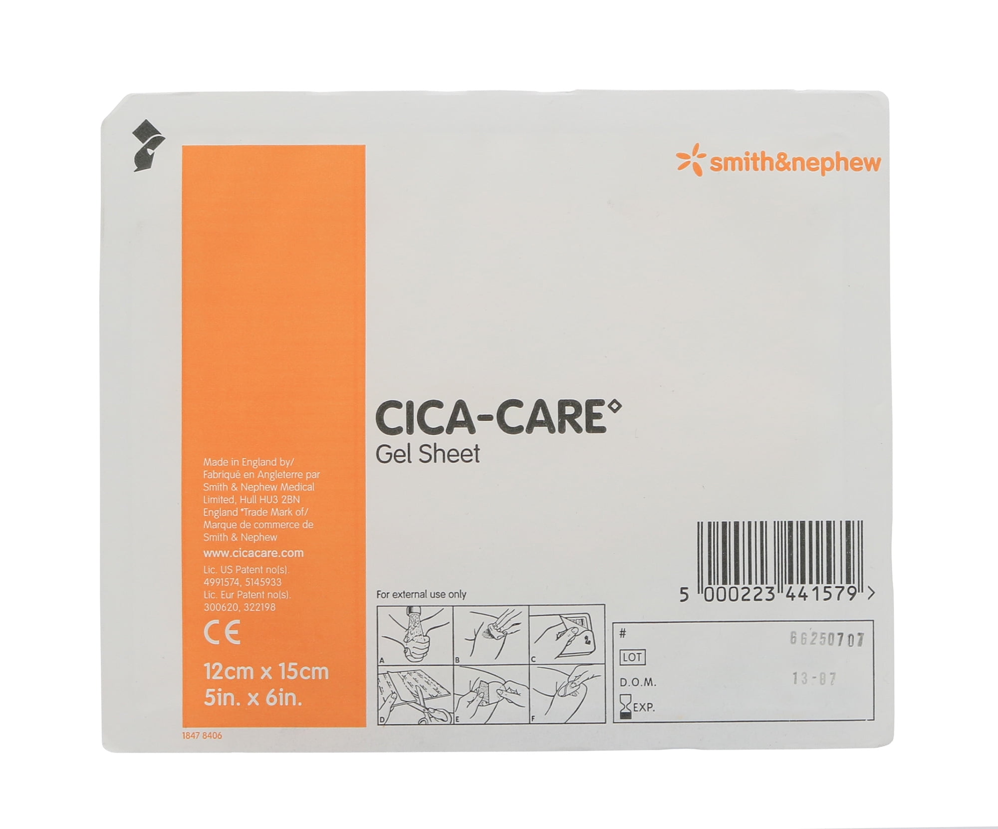 "Smith and Nephew Silicone Cica Care Scar Gel Sheet, Self-Adhesive ...