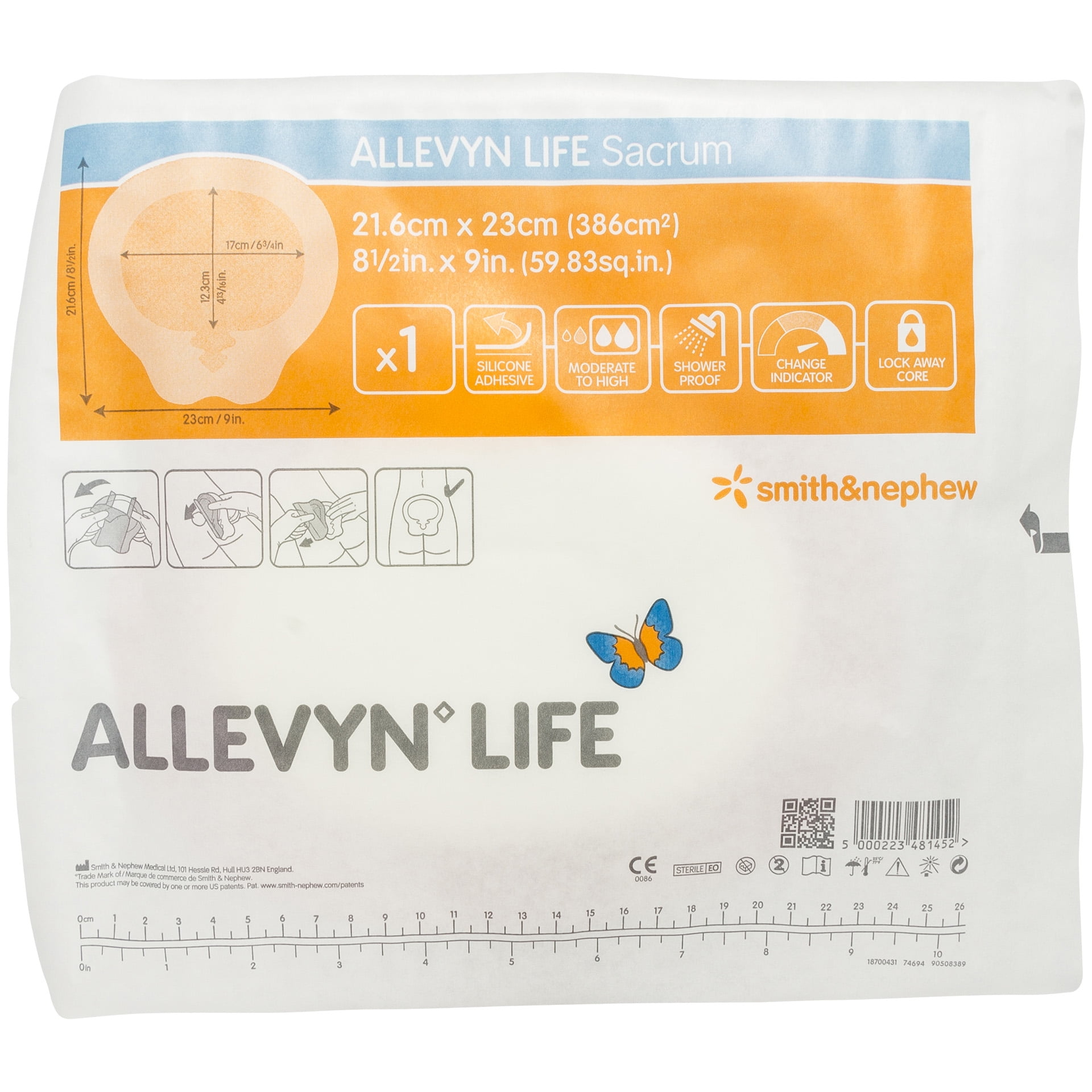 Smith and Nephew 66801307 Allevyn Life Foam Adhesive Dressings 8 1/2" x ...