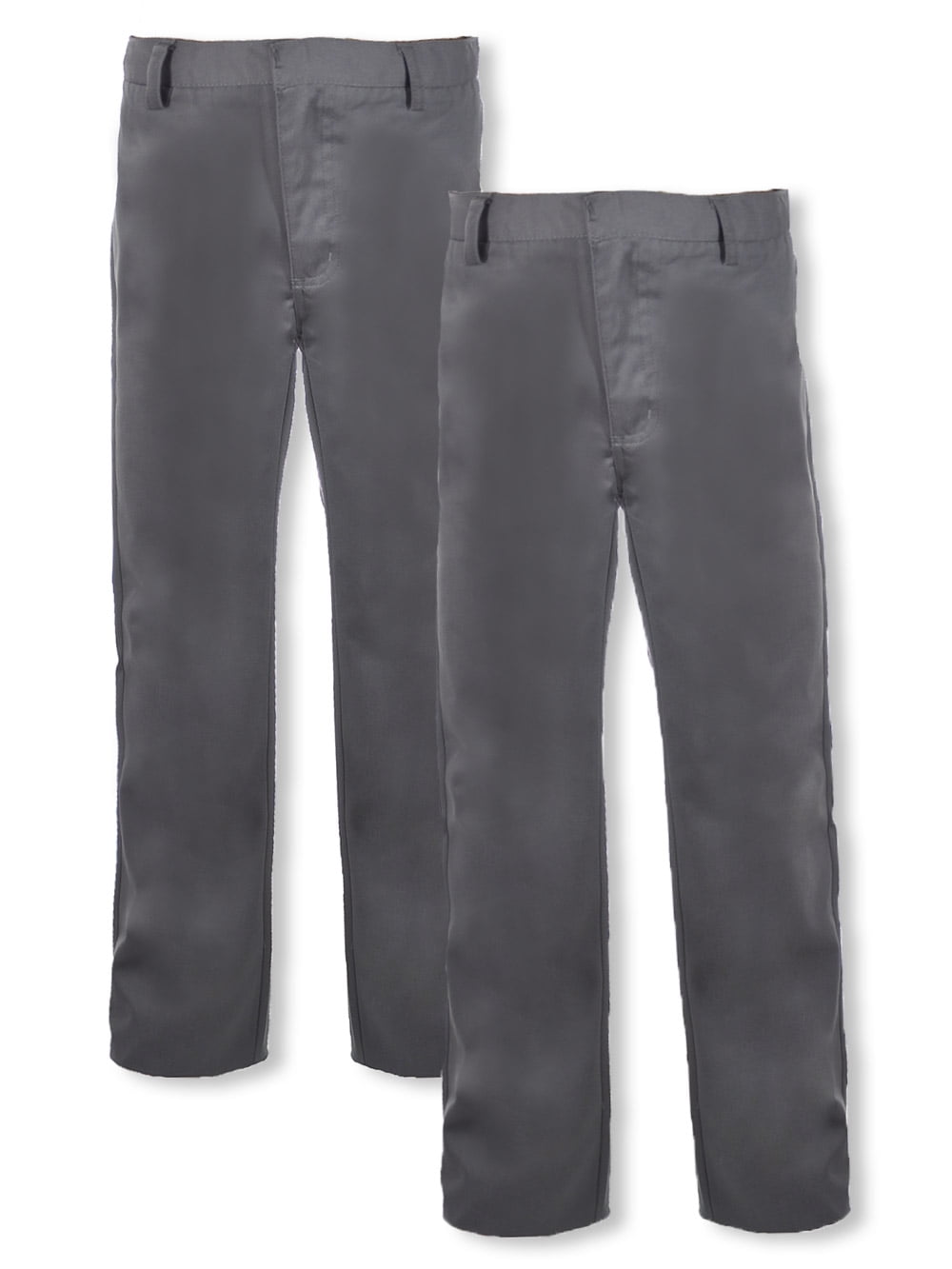 Smith's American Boys' 2-Pack Flat Front School Uniform Pants - gray ...