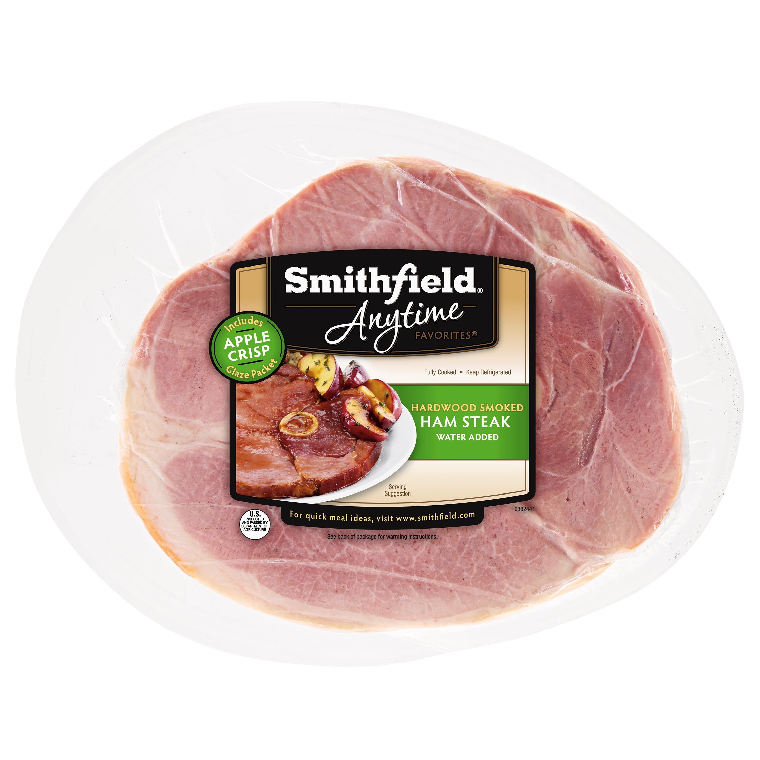 Smithfield Bone-in Ham Steak with Green Apple Crisp Glaze packet, 1-2 ...