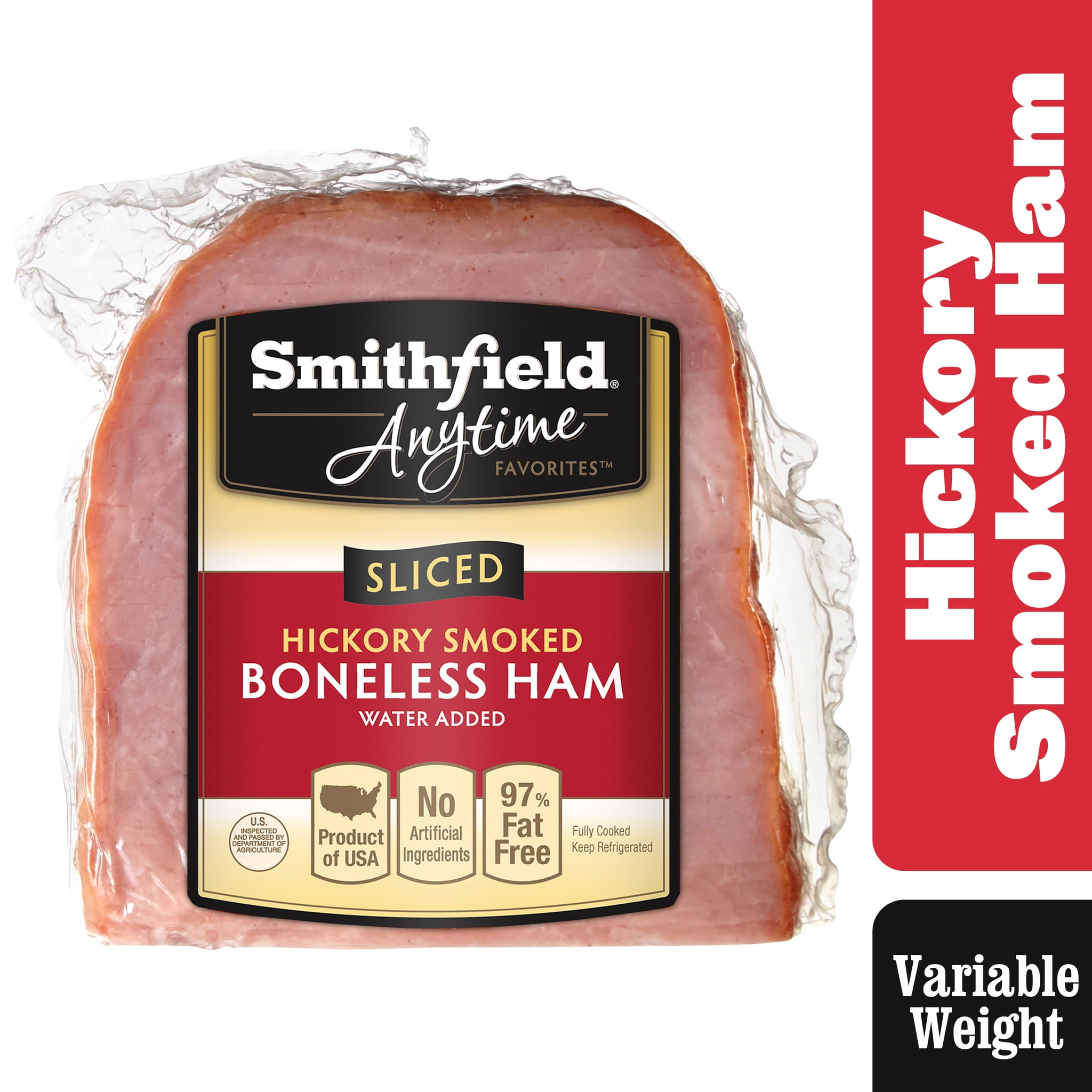 Smithfield, Pork, Cooked, Boneless, Hickory Smoked Quarter Sliced Ham ...