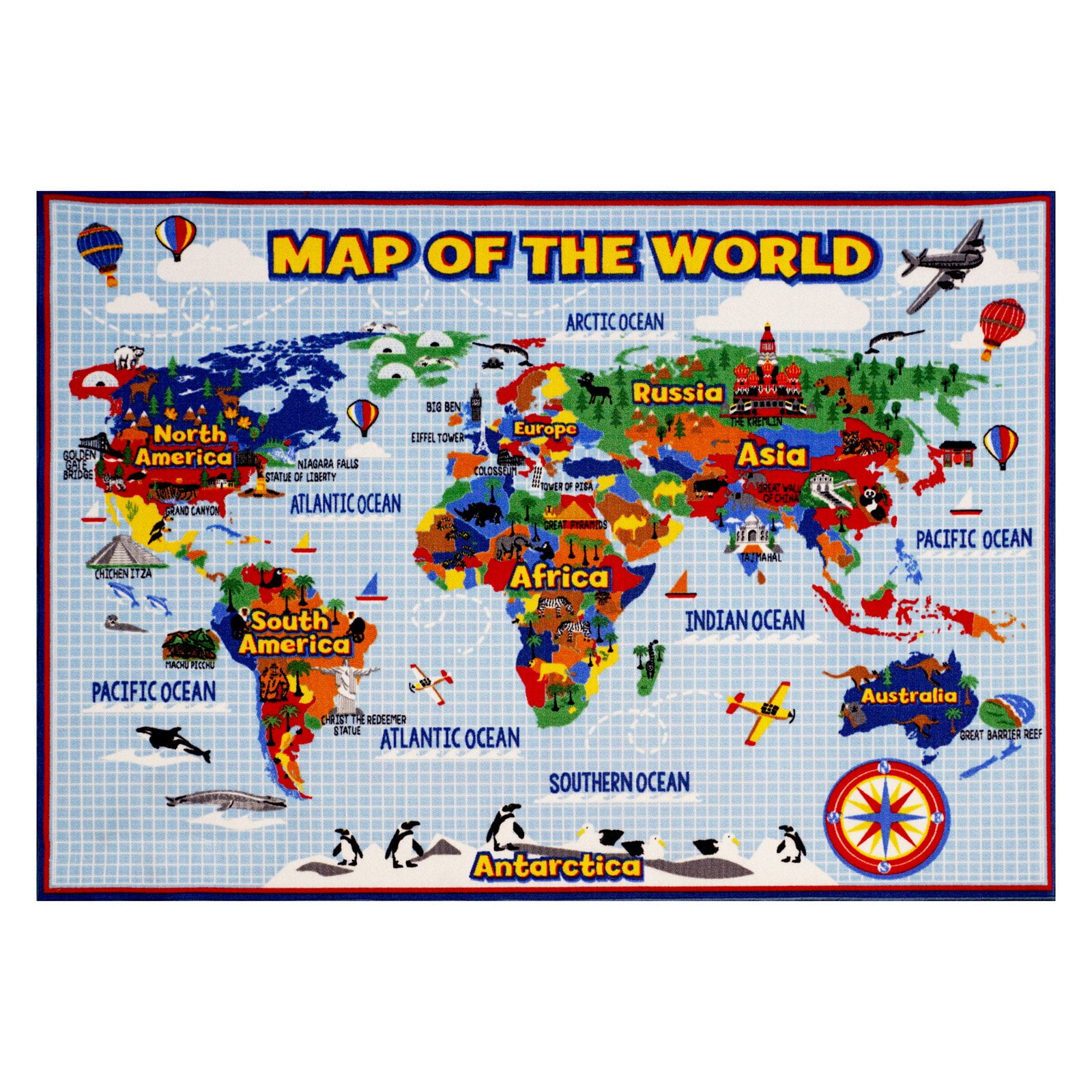 Smithsonian Map of the World Rug - Walmart.com