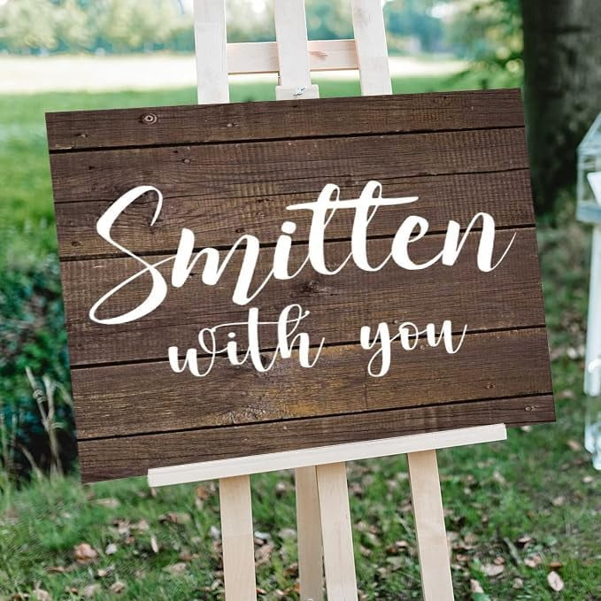 Smitten With You Wooden Plaque - Custom Letter Signs With Wreath, No ...