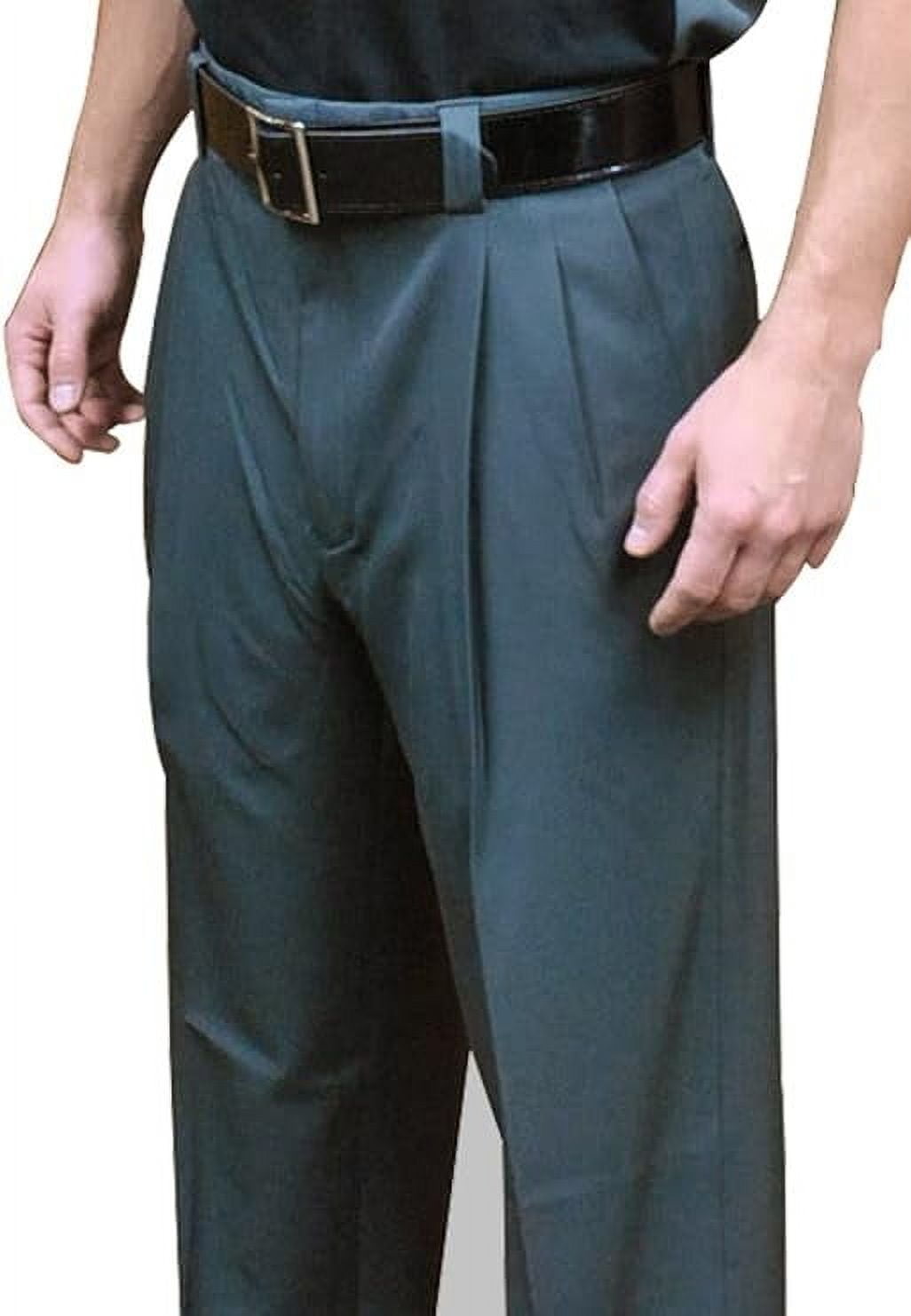 Smitty BBS392 4-Way Stretch Pleated Umpire Plate Pants (Charcoal, 36 ...